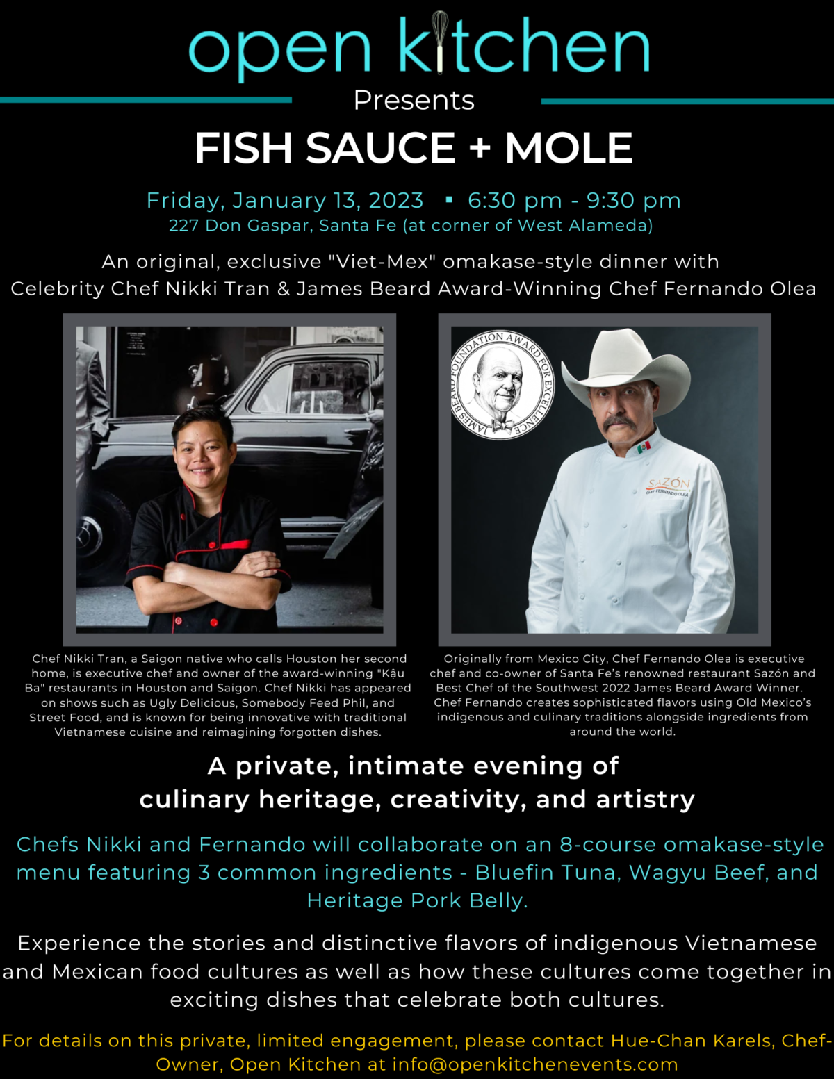Open Kitchen Events "Fish Sauce + Mole" an Omakase-style Dinner - SOLD OUT