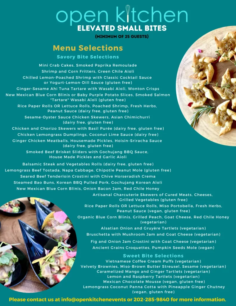Handcrafted Holiday Menus - Open Kitchen Events