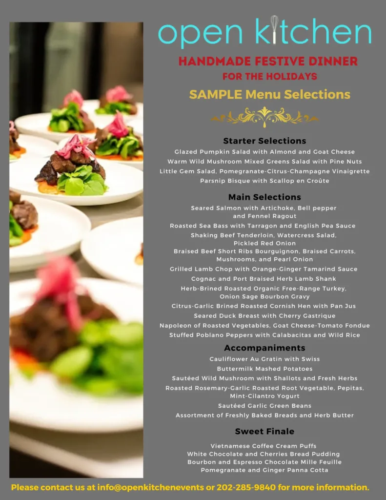 Handcrafted Holiday Menus - Open Kitchen Events